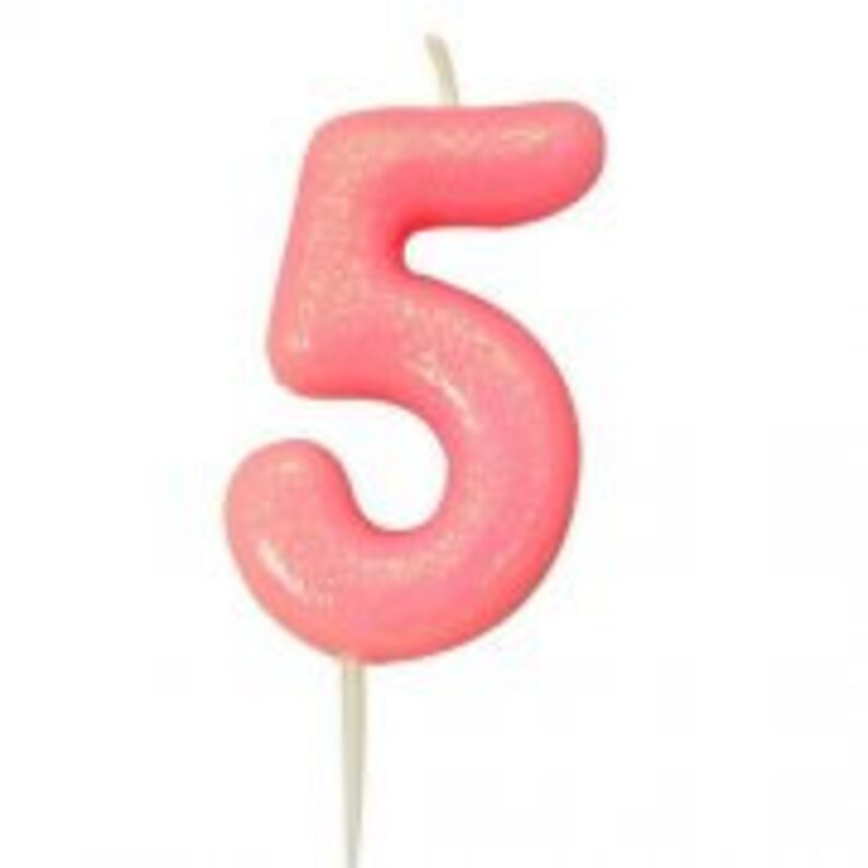Number 6 Pink Glitter Candle Pink Birthday Candles Birthday - Etsy