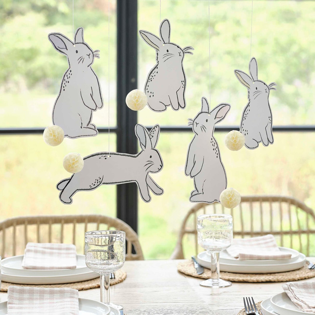 Hanging Easter Bunny Decorations, Easter Egg Hunt Party Decorations ...