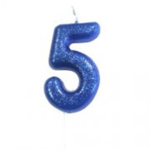 Number 6 Blue Glitter Candle, Blue Birthday Candles, Birthday Cake ...