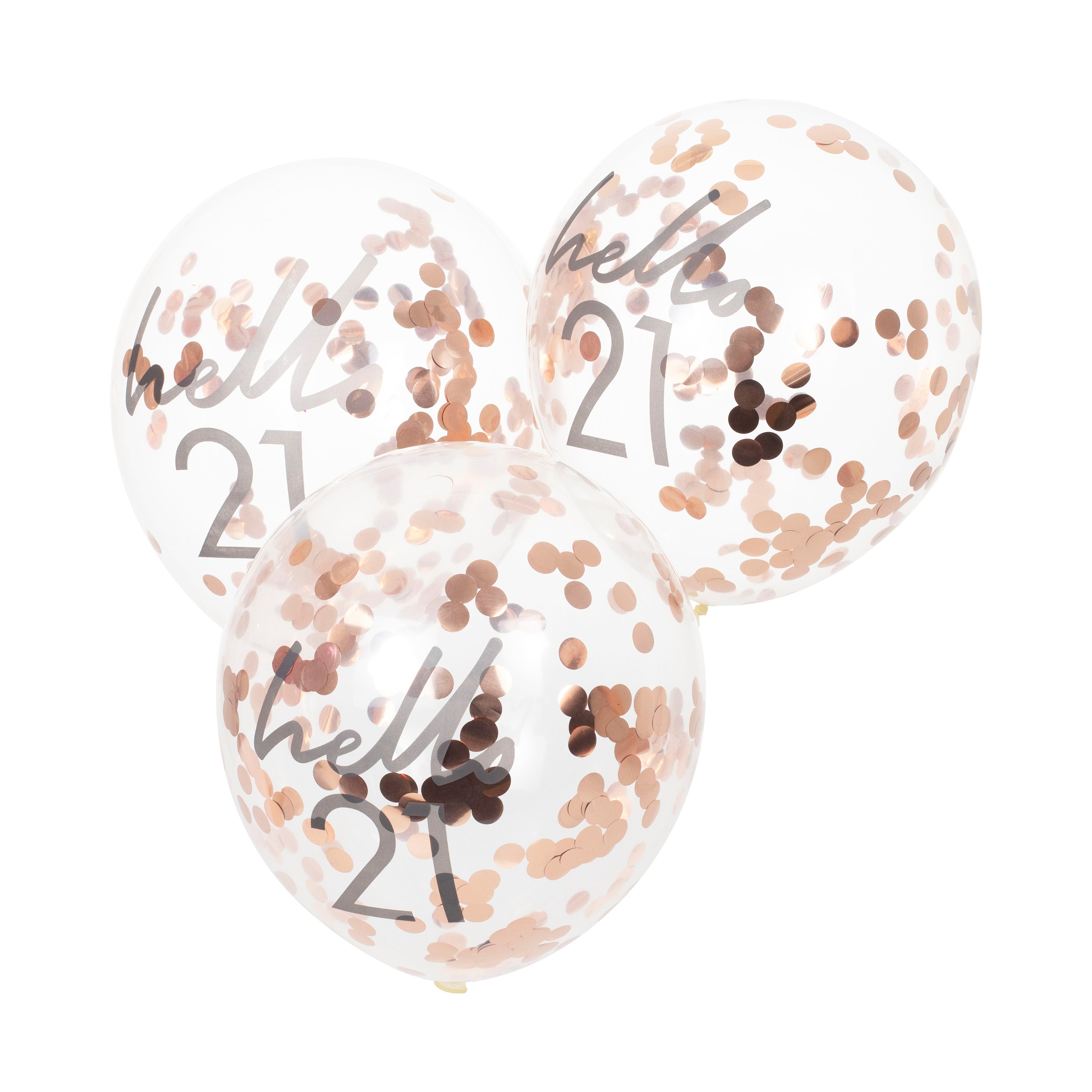 5 Rose Gold 21st Confetti Birthday Balloons Twenty First - Etsy UK