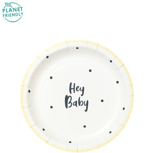 12 Neutral Baby Shower Plates White Mint Baby Plates Gender | Etsy