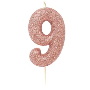 Number 0 Rose Gold Glitter Candle Rose Gold Birthday Candles - Etsy UK