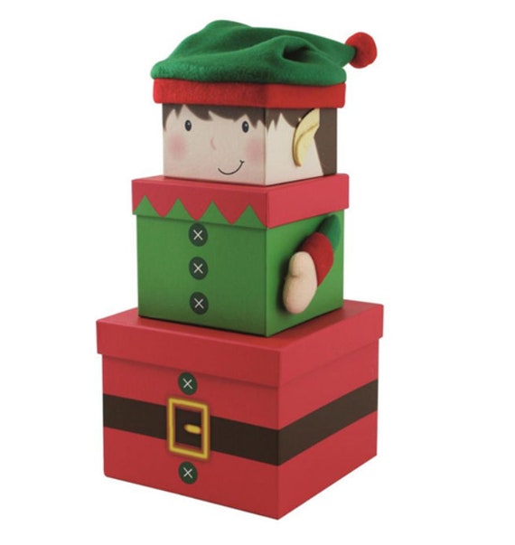 Elf Christmas Gift Box Set Christmas Gift Boxes Christmas | Etsy