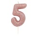 Number 0 Rose Gold Glitter Candle Rose Gold Birthday Candles - Etsy UK
