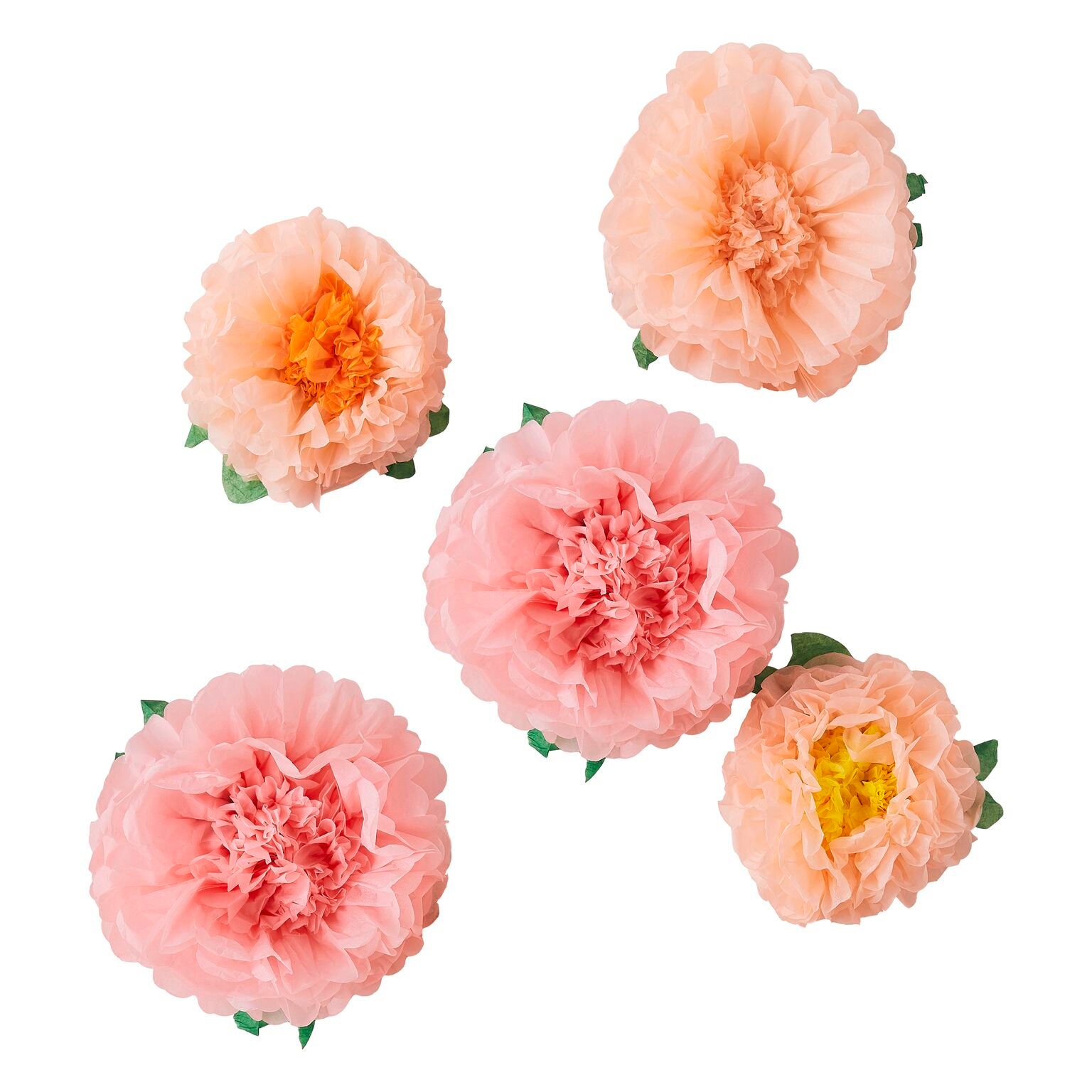 5 Blush Pink Peach Tissue Flowers Birthday Decorations - Etsy UK