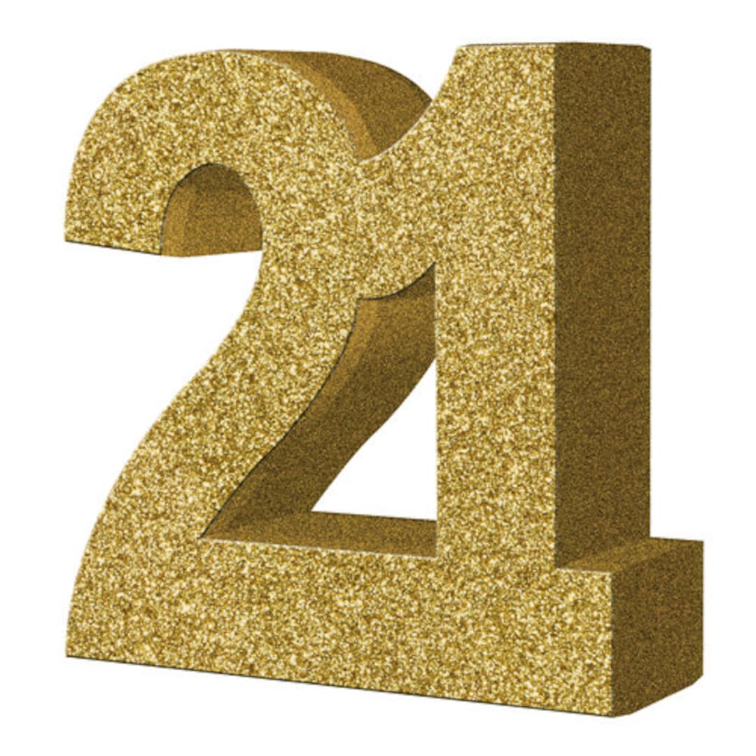 Gold Glitter 21st Birthday Party Table Decoration, Gold 21 Glitter ...