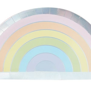 8 Pastel Rainbow Party Plates Birthday Party Plates Pastel - Etsy UK