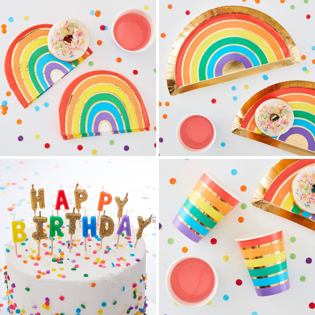 Rainbow Birthday Party Decorations Rainbow Party Supplies | Etsy