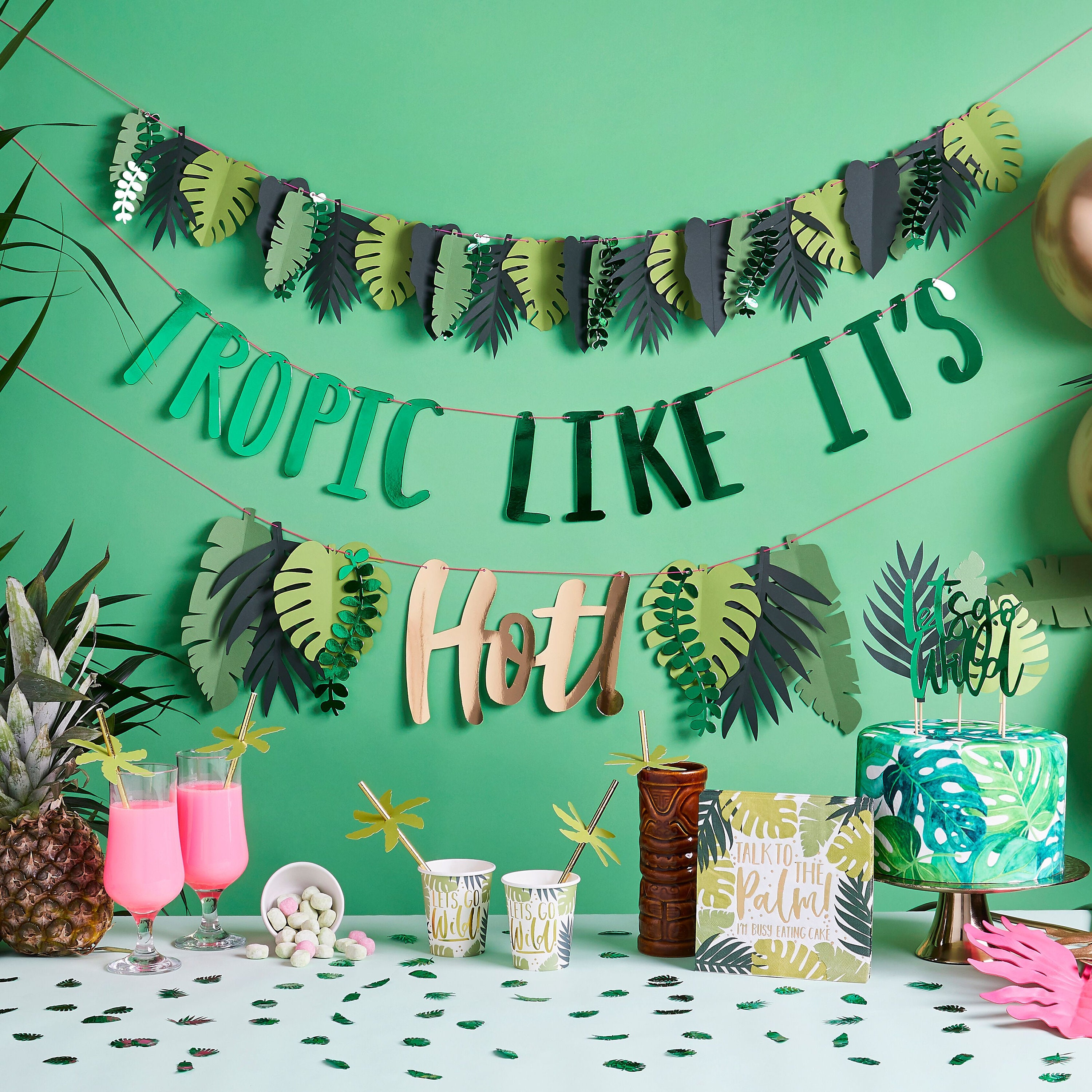Tropical Party Garland Tropical Party Decorations Tropical - Etsy