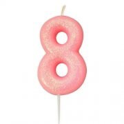 Number 4 Pink Glitter Candle Pink Birthday Candles Birthday | Etsy