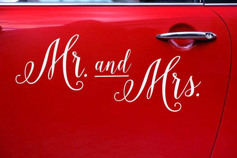 Mr and Mrs Car Sticker Wedding Decorations Rustic Wedding - Etsy