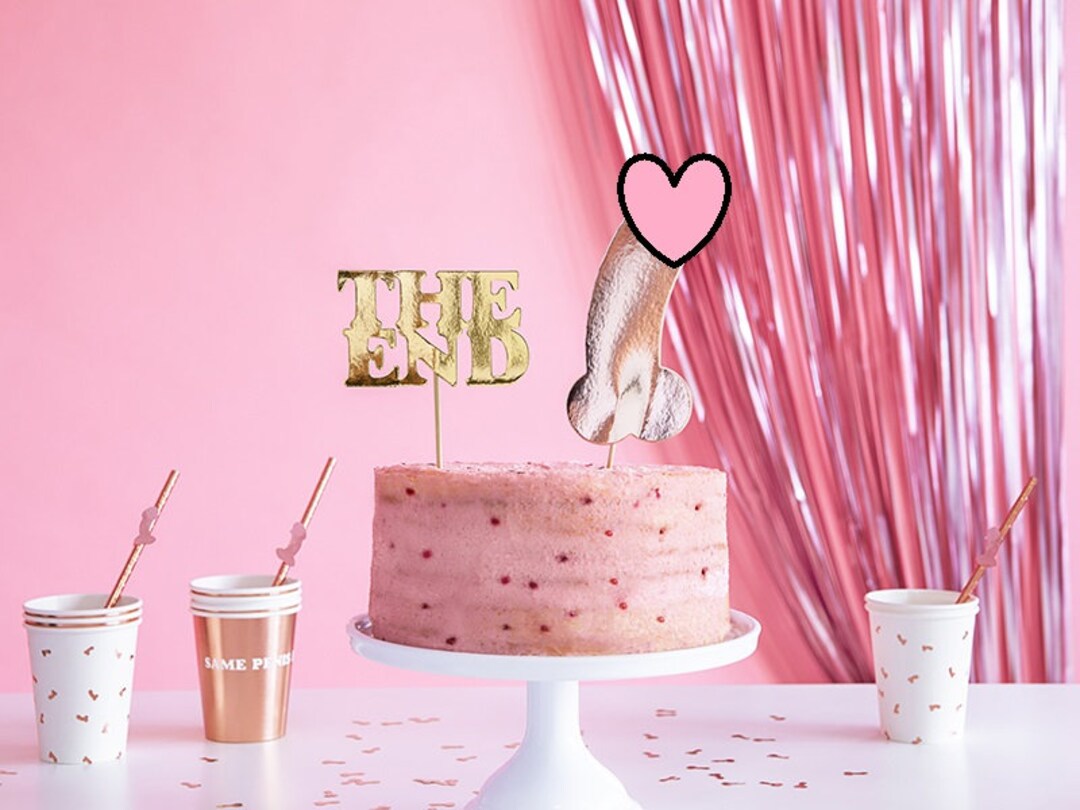 Rose Gold Hen Party Penis Cake Topper Bachelorette Party Cake - Etsy
