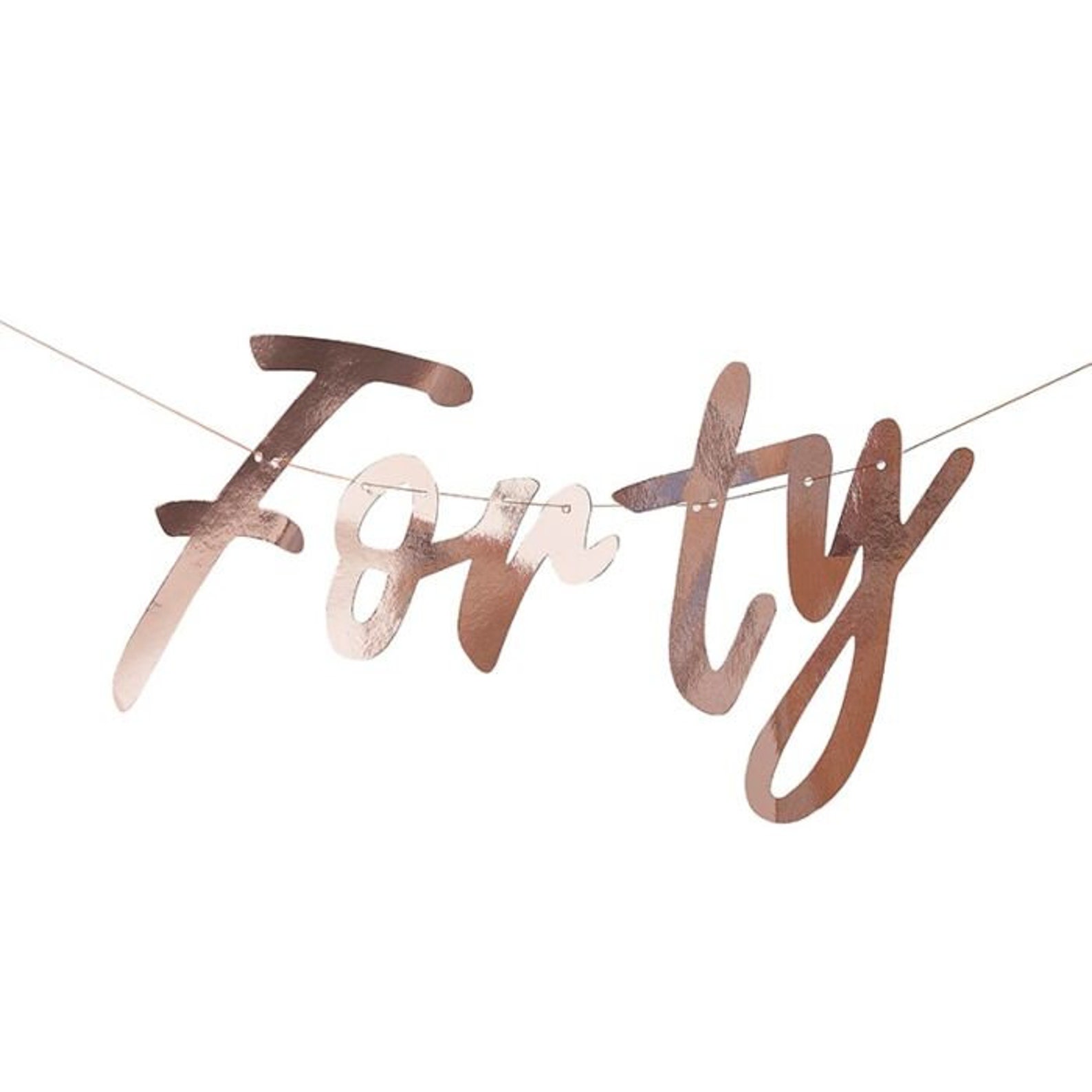 Rose Gold Forty Birthday Bunting 40th Party Decorations Rose - Etsy UK