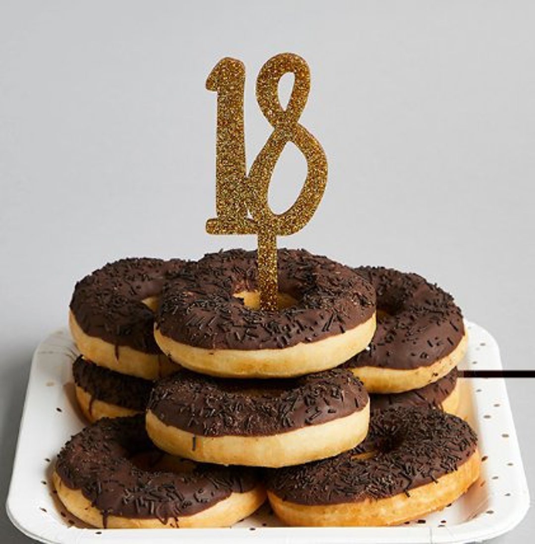 Gold Glitter 18th Birthday Cake Topper, Gold Birthday Cake Topper, Gold ...