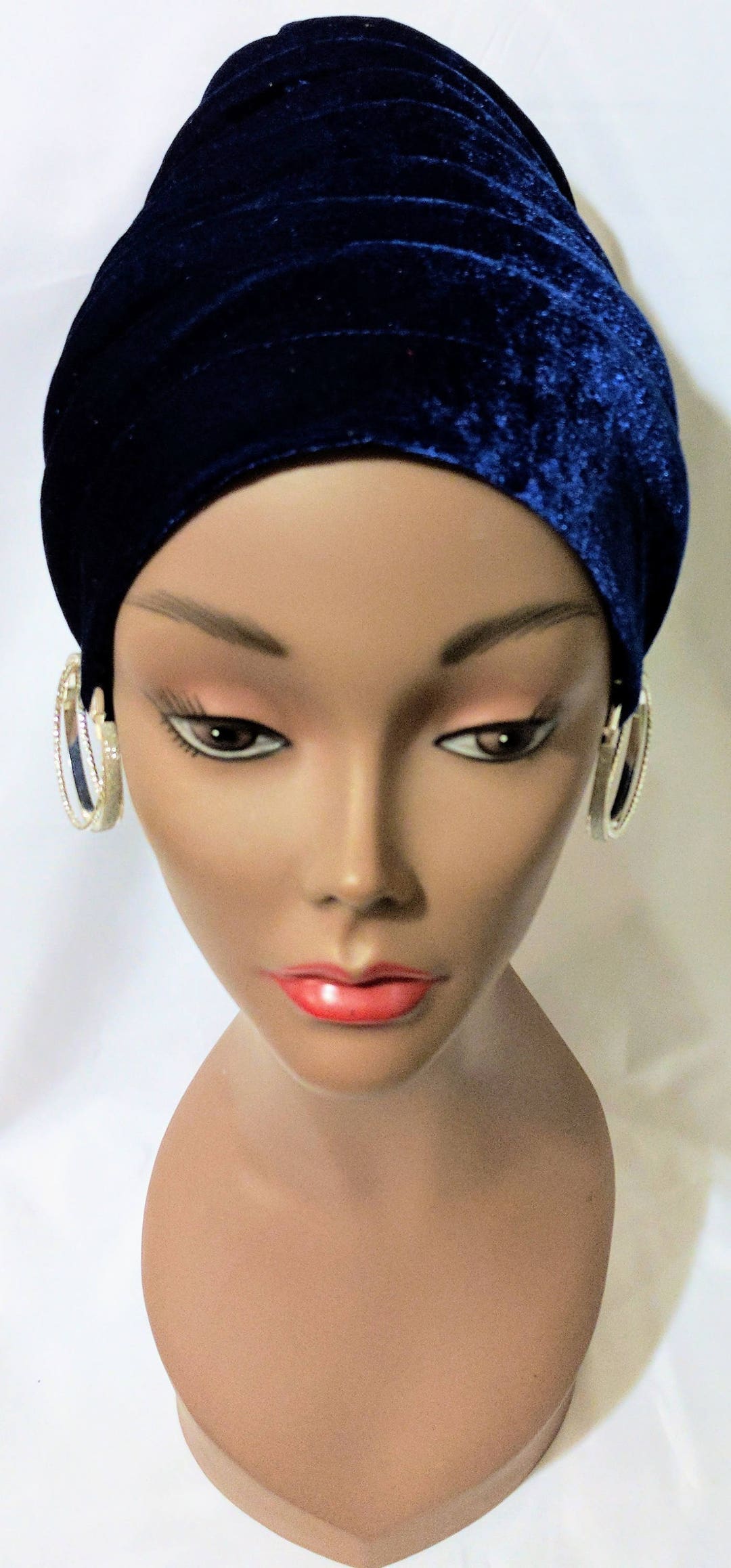 Plain Pleated Foamed Velvet Cap (blue) - Etsy
