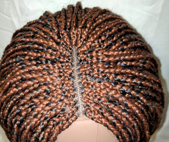 Medium Box Braided Wig Color 340 with Closure | Etsy