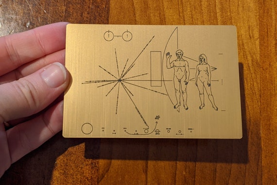 NASA Pioneer plaque sticker Laser engraved. Great for | Etsy
