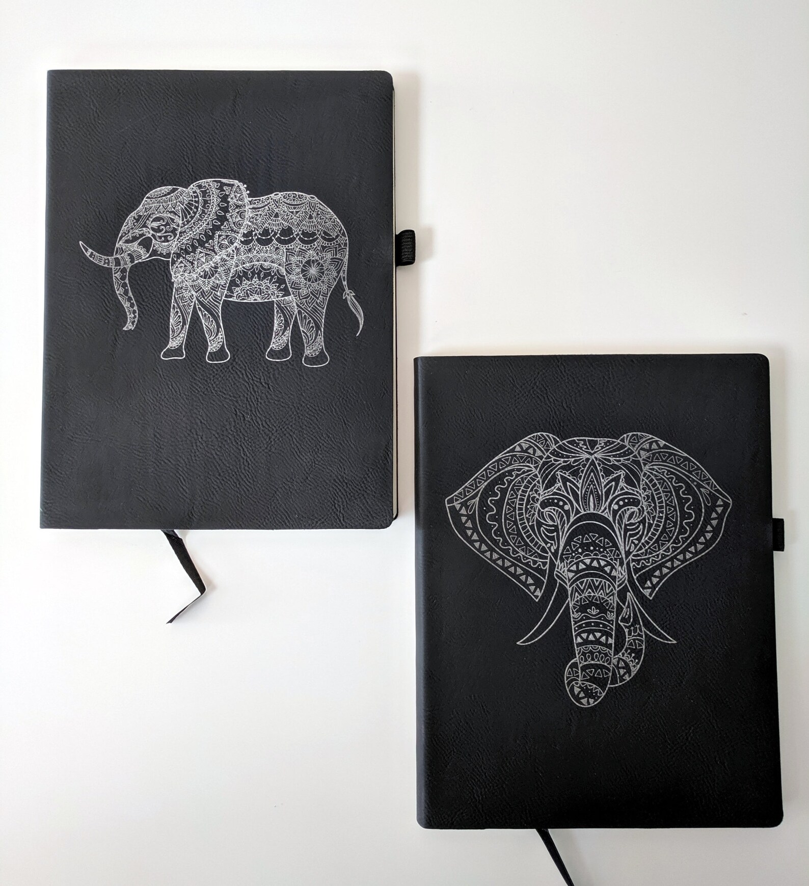 Elephant Notebook / Journal Laser Engraved on Leatherette. - Etsy