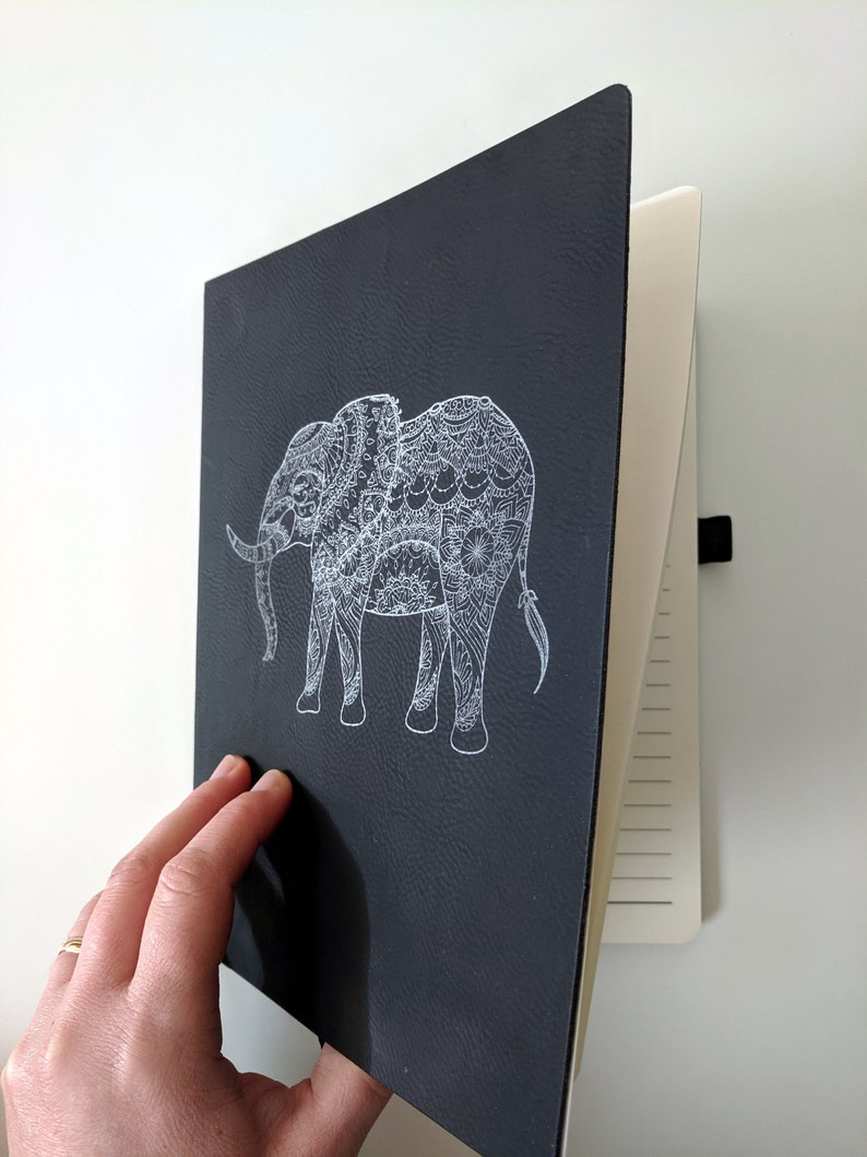 Elephant Notebook / Journal Laser Engraved on Leatherette. - Etsy