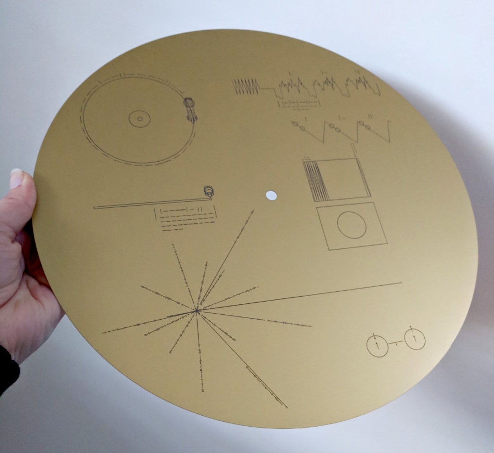 Full Size Metal Replica of NASA Voyager Golden Record Cover - Etsy UK