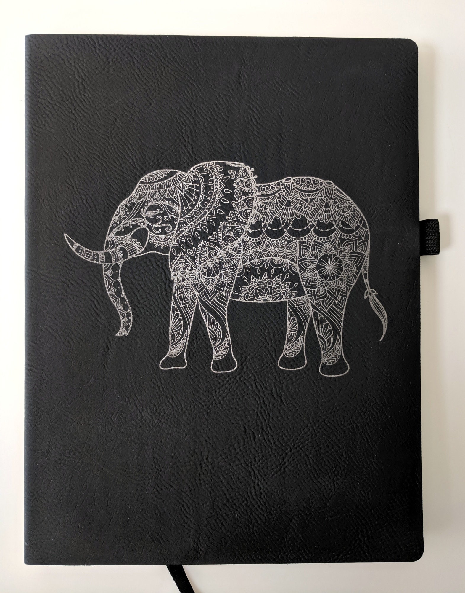 Elephant Notebook / Journal Laser Engraved on Leatherette. - Etsy Australia