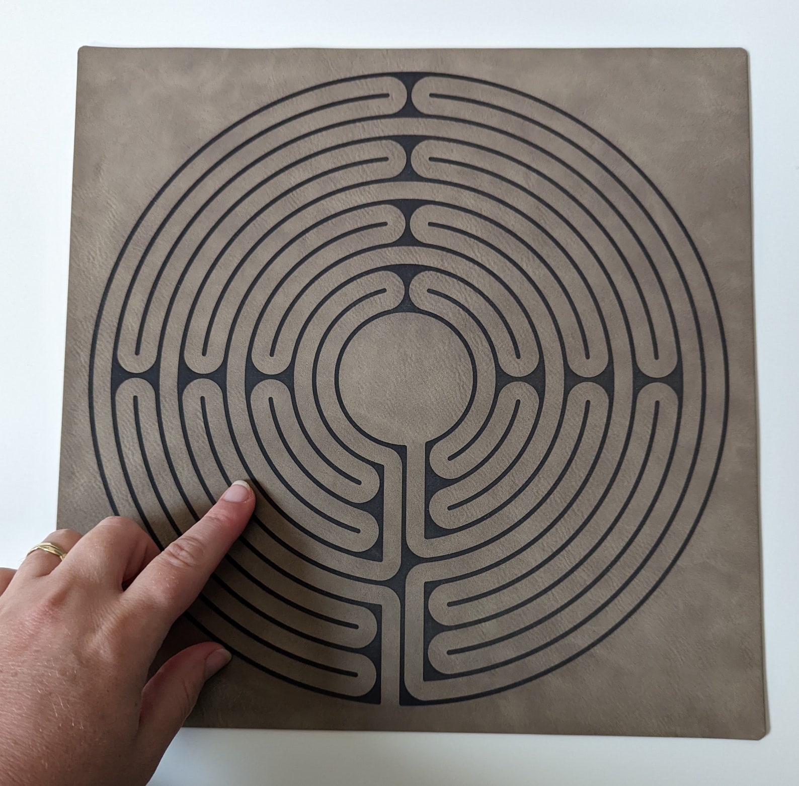 Finger Labyrinth - Large Labyrinth, Laser Engraved on Soft Leatherette ...