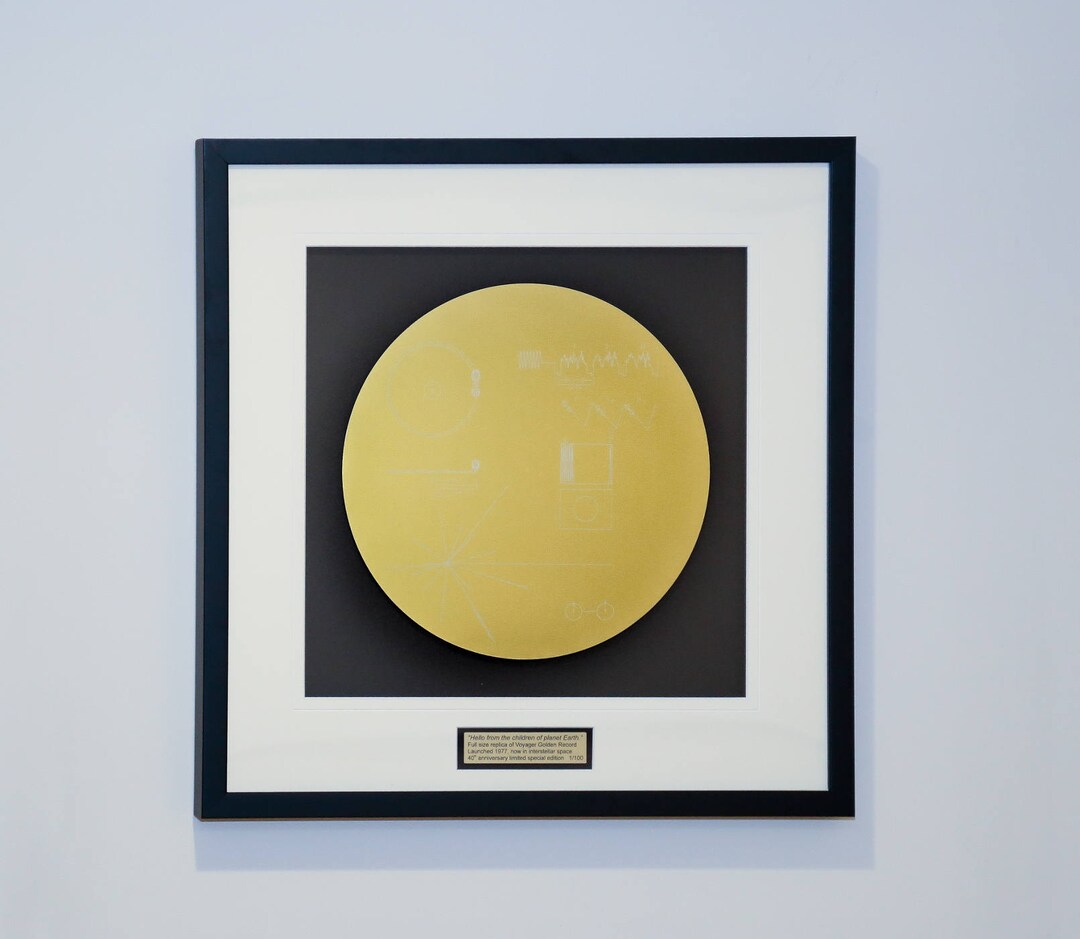 Framed Full Size Replica of NASA Voyager Golden Record, Laser Engraved ...