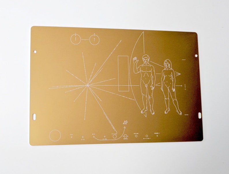 Full Size Metal Replica of NASA Pioneer Plaque, Laser Engraved and Cut ...