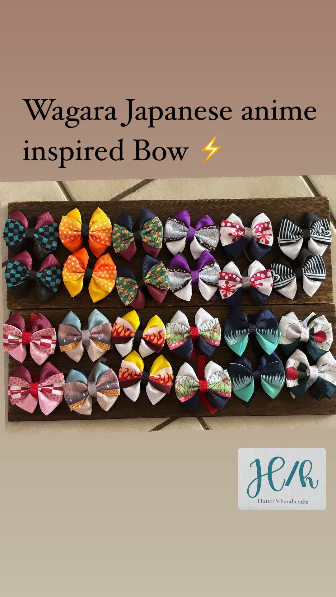 Japanese Anime, Wagara Bow, Japanese Style Bow, Handmade Hairbow, Demon ...