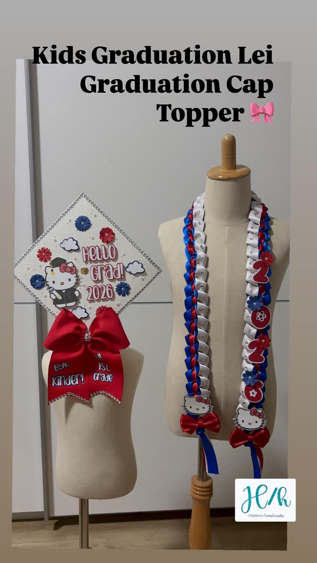 Graduation Lei, Kids Lei, Kindergarten Lei, Grad Cap Topper, Class of ...