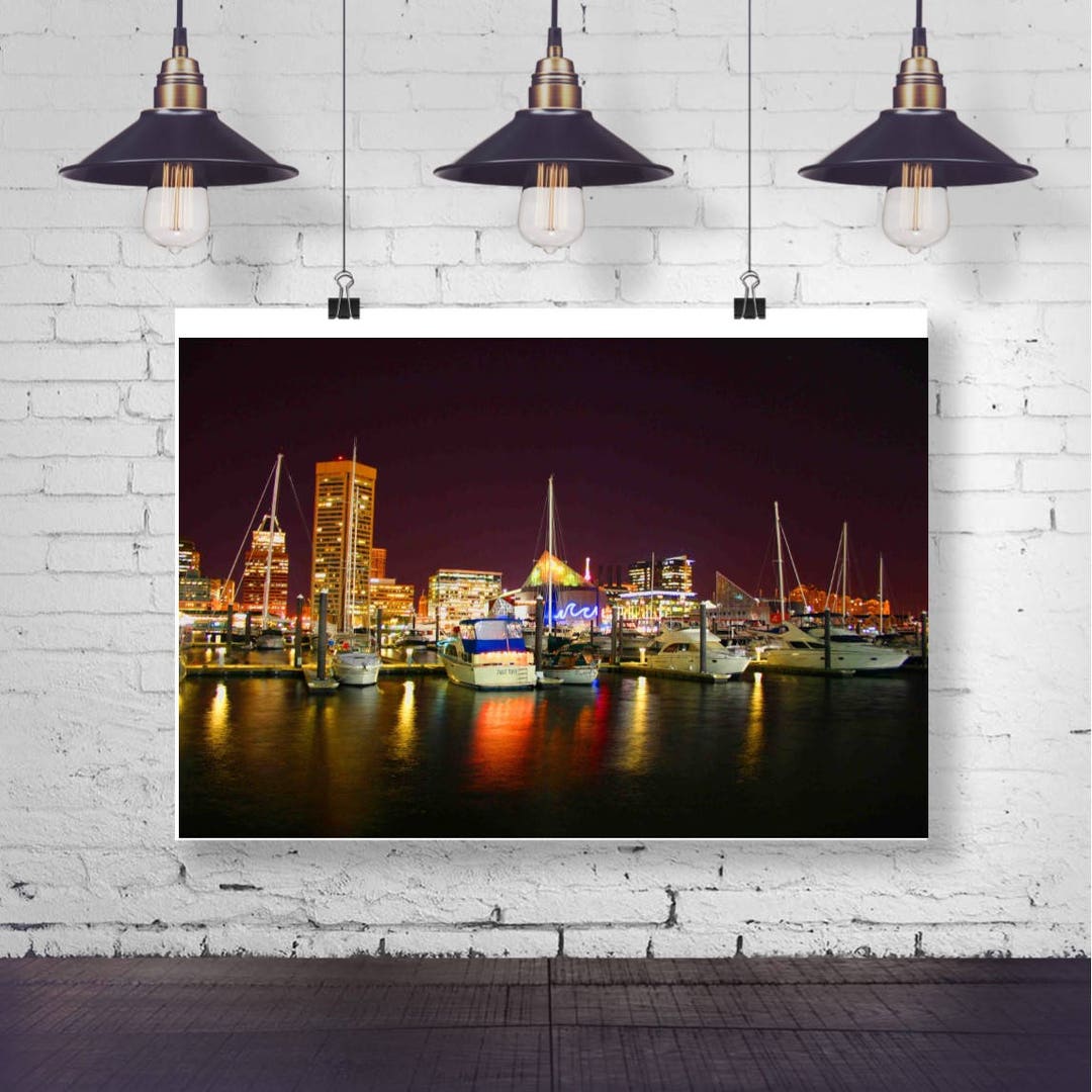 Baltimore Inner Harbor at Night Fine Art Photograph - Etsy