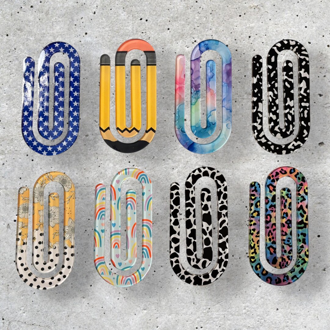 Jumbo Paperclip, Acrylic Jumbo Paperclip, Paperclip, Bookmark - Etsy