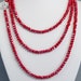 Long Red Crystal Bead Necklace, Double or Triple Wrap Small Bead ...