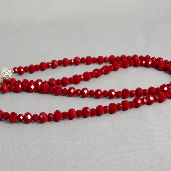 Red Bead Necklace - Etsy
