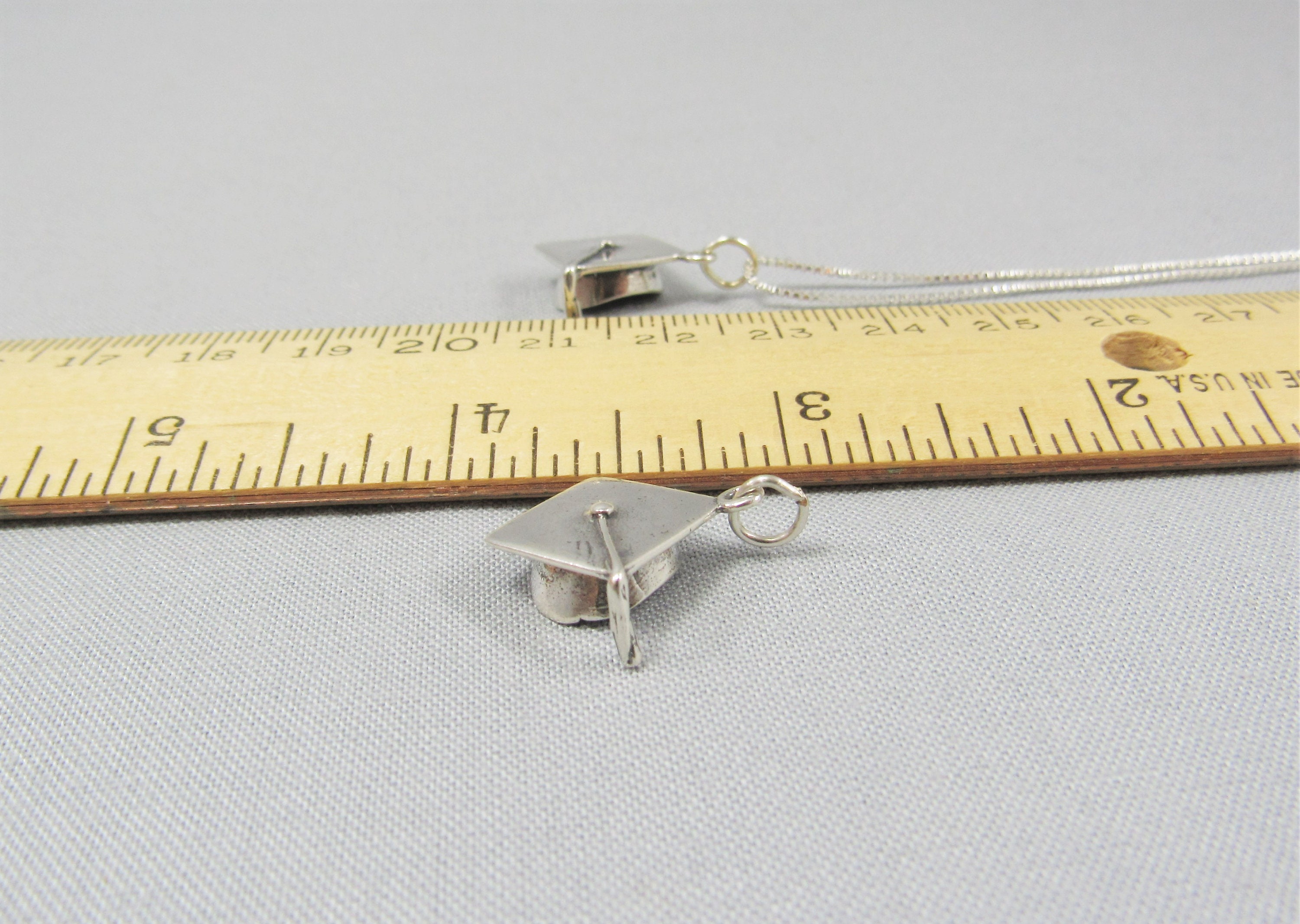 Sterling Silver Graduation Cap Charm, Small Grad Hat Dangle Jewelry ...