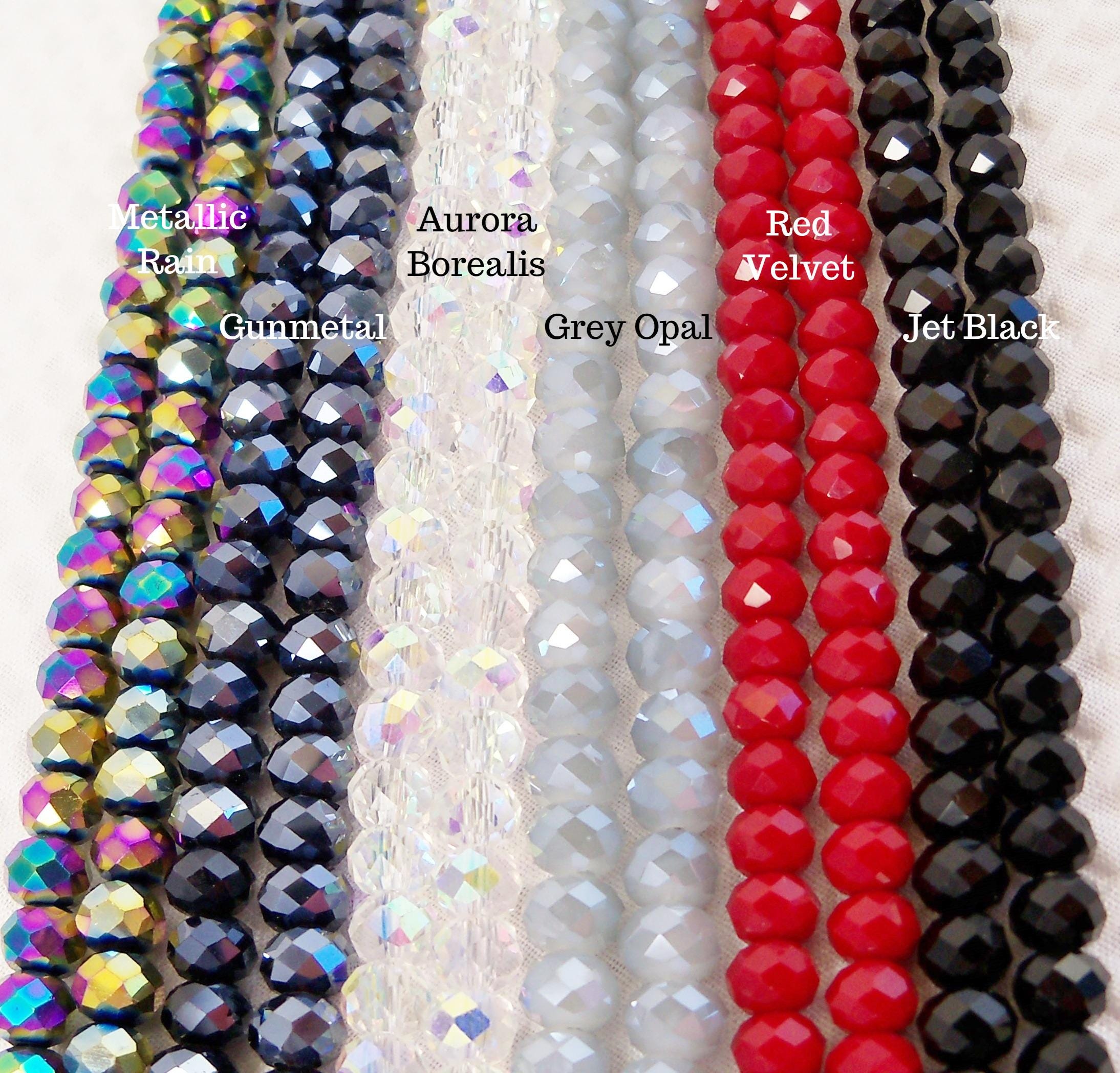 Long Crystal Bead Necklace, Extra Long Triple Wrap Magnetic Clasp ...