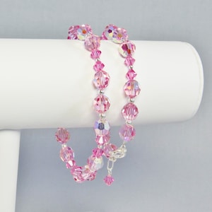 Pink Crystal Bracelet Sterling Silver, October Birthstone Jewelry ...