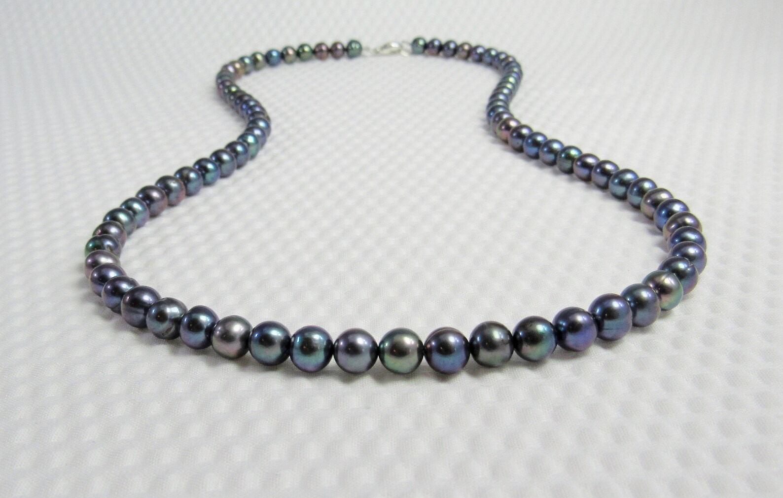 Dark Grey Pearl Necklace Gray Freshwater Pearl Jewelry | Etsy