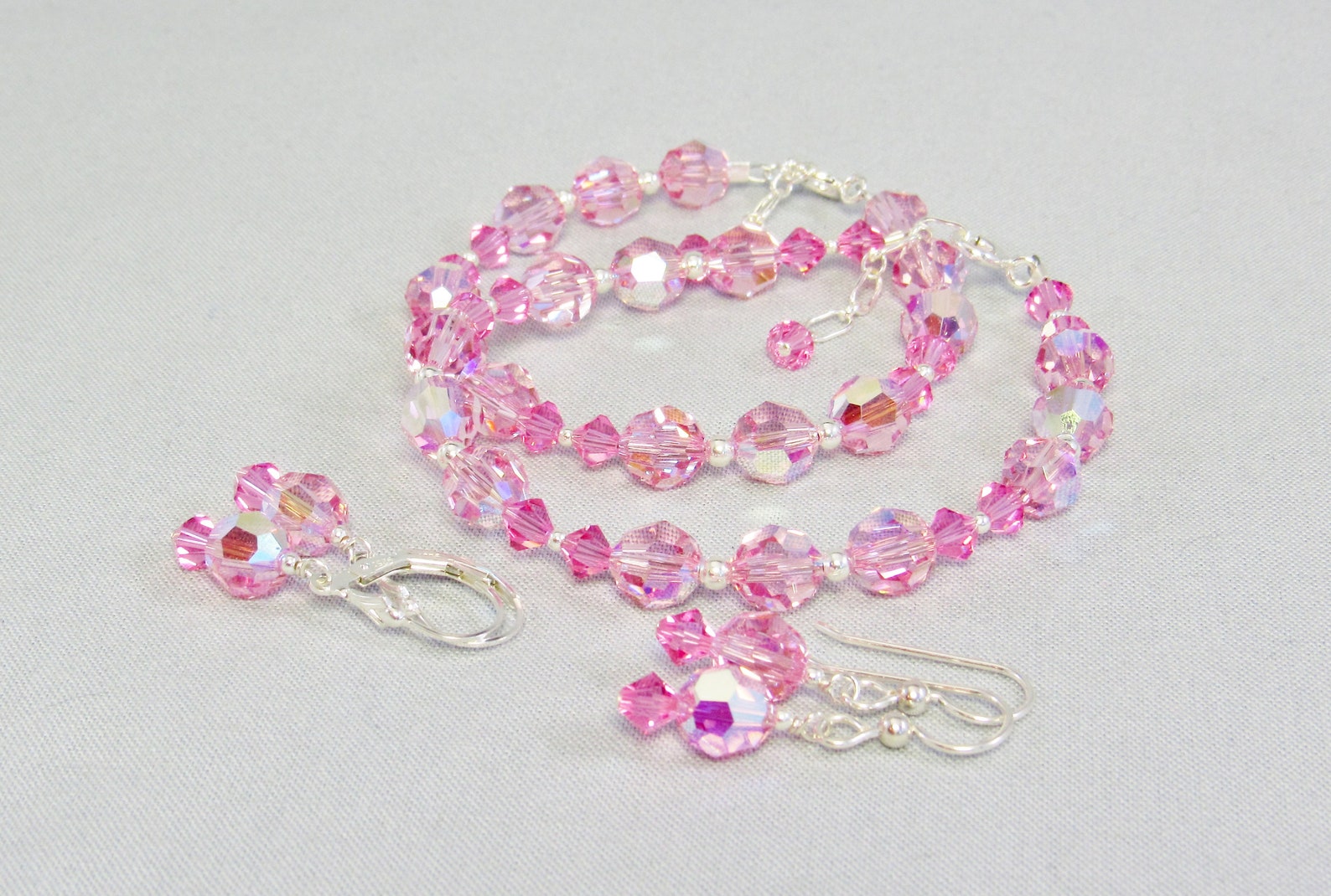 Pink Crystal Bracelet Sterling Silver, October Birthstone Jewelry ...