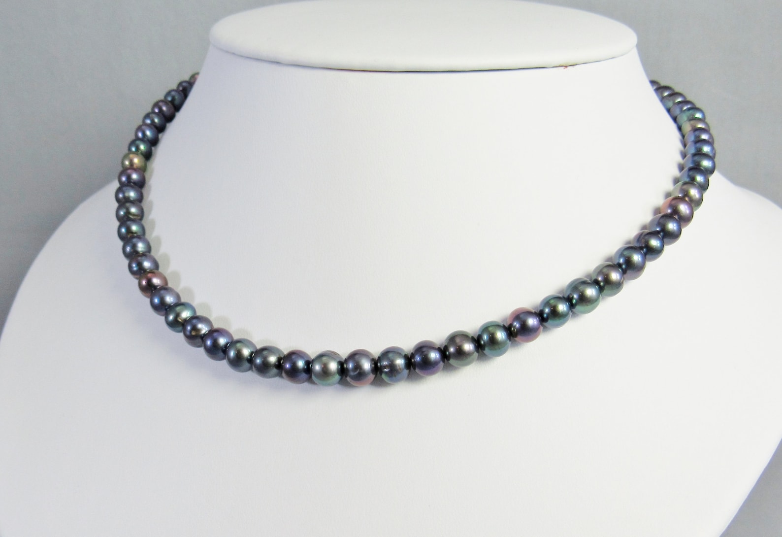 Dark Grey Pearl Necklace Gray Freshwater Pearl Jewelry | Etsy