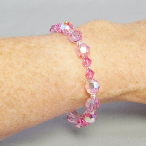 Pink Crystal Bracelet Sterling Silver, October Birthstone Jewelry ...