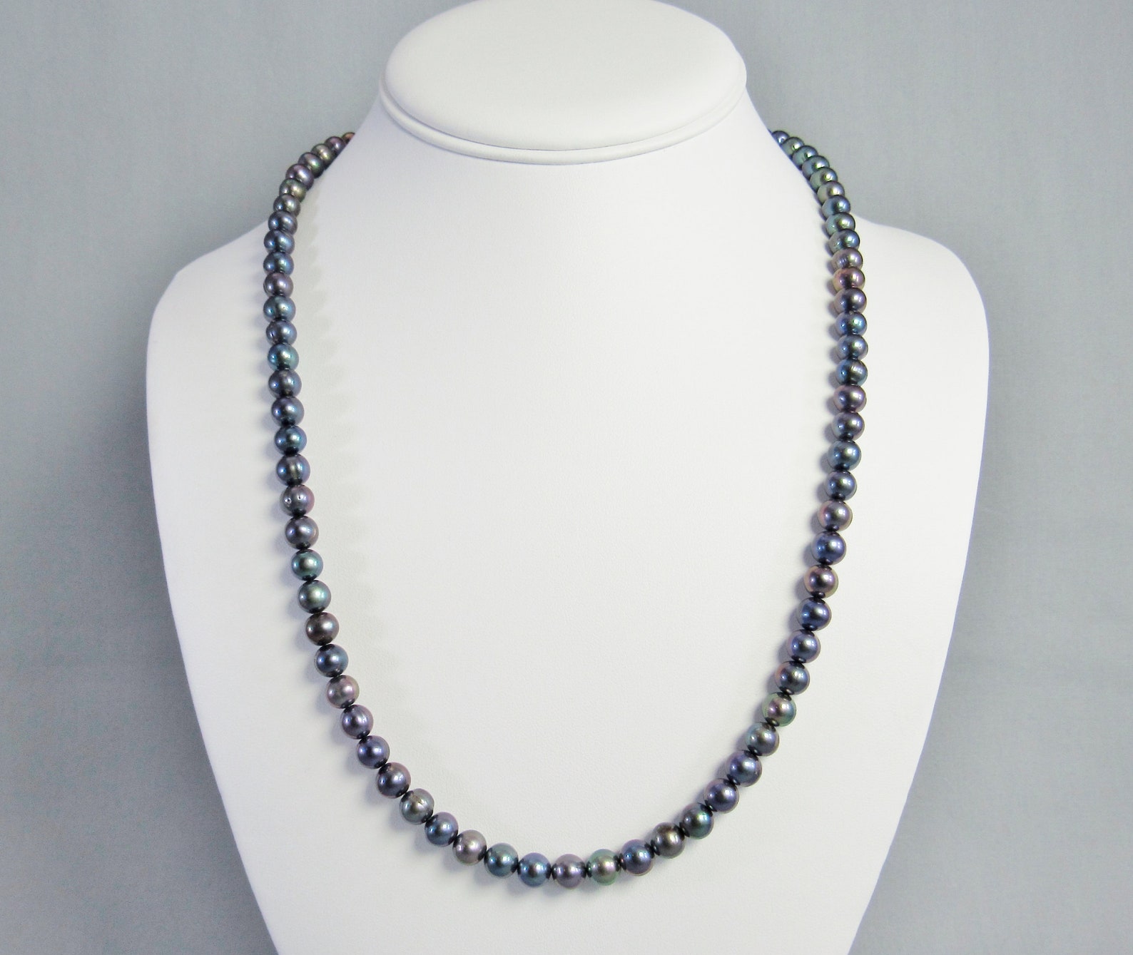 Dark Grey Pearl Necklace Gray Freshwater Pearl Jewelry | Etsy