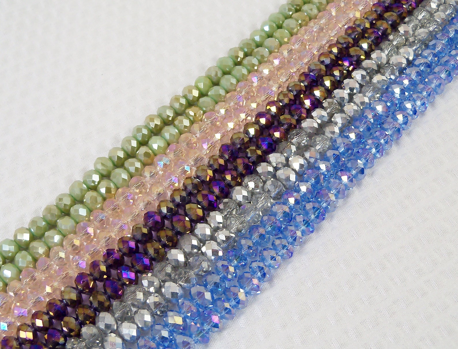 Extra Long Crystal Bead Necklace, Double & Triple Wrap Magnetic Clasp ...
