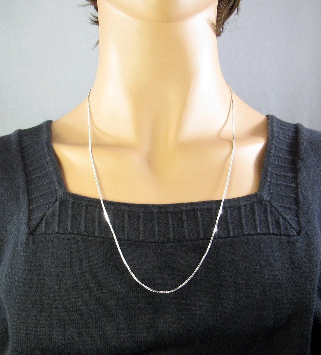 Adjustable 1.5mm Box Chain, 925 Sterling Silver Chain for Pendant, Max ...