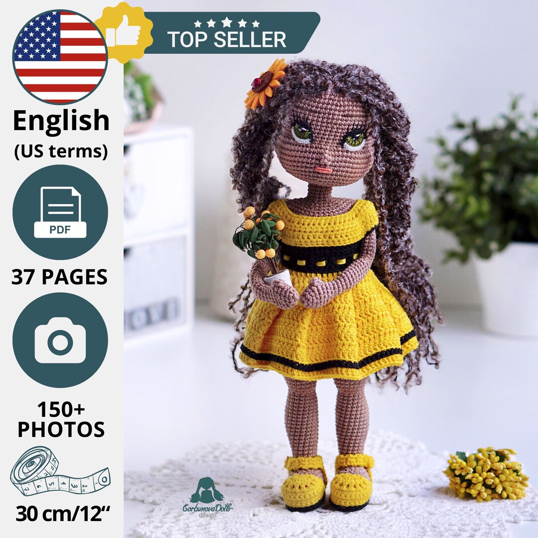 Crochet Doll Pattern With Clothes Michelle, Amigurumi Doll Pattern 12 ...