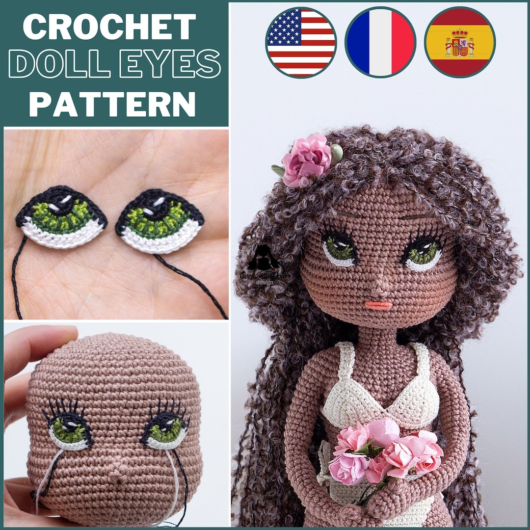 Crochet Eyes Pattern Amigurumi, Crochet Doll Eyes for Crochet Doll, PDF ...