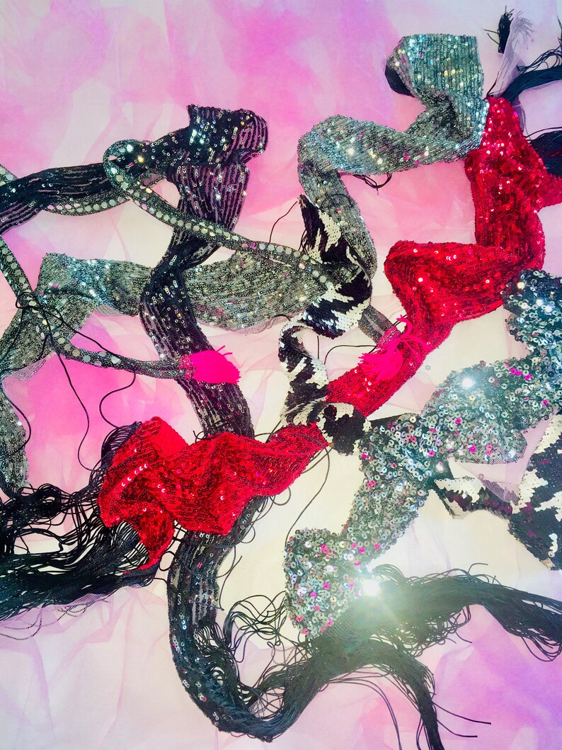 Red Sparkling Skinny Scarf - Etsy