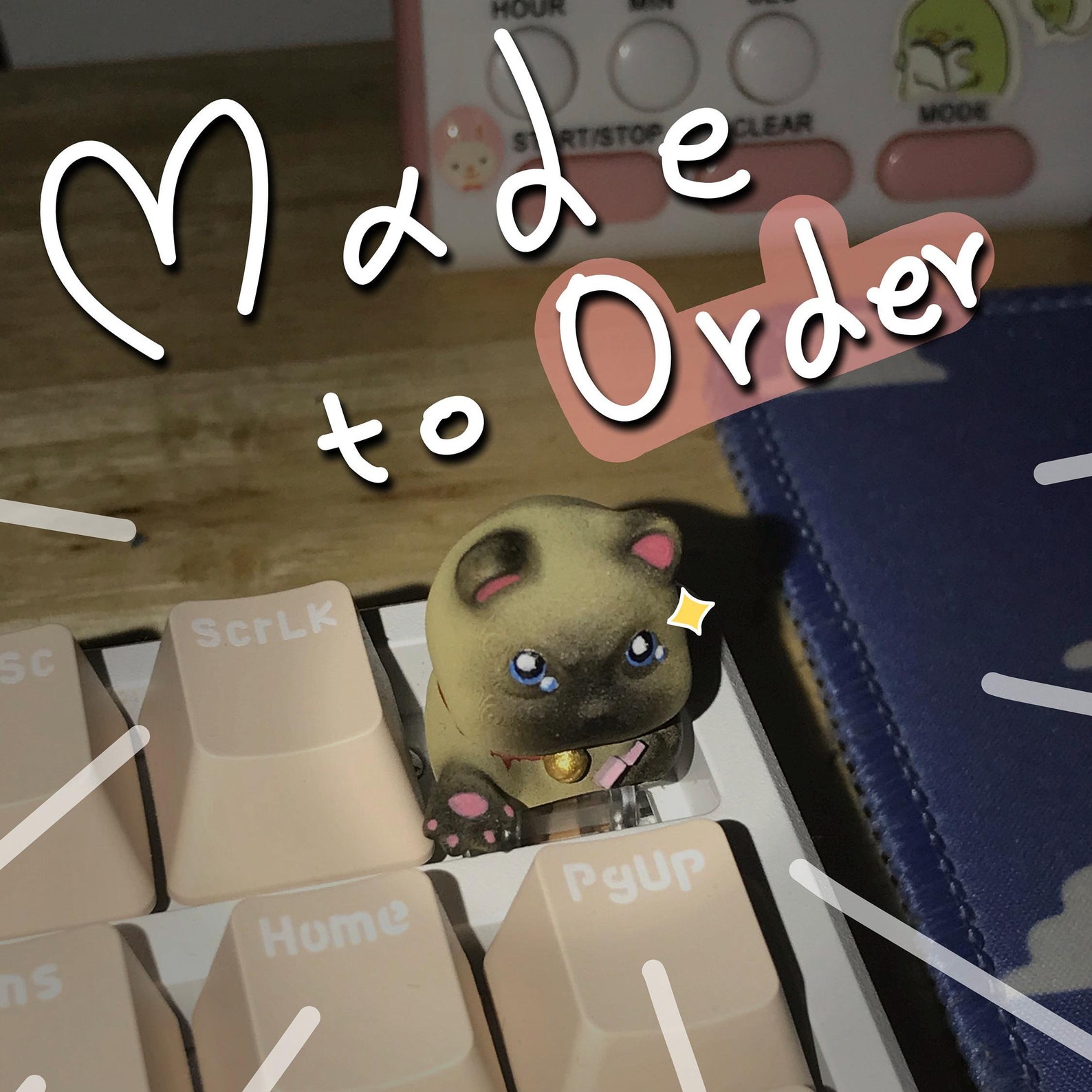 Bribe the Siamese Cat Keycaps Handcraft Artisan Keycap for Mechanical ...