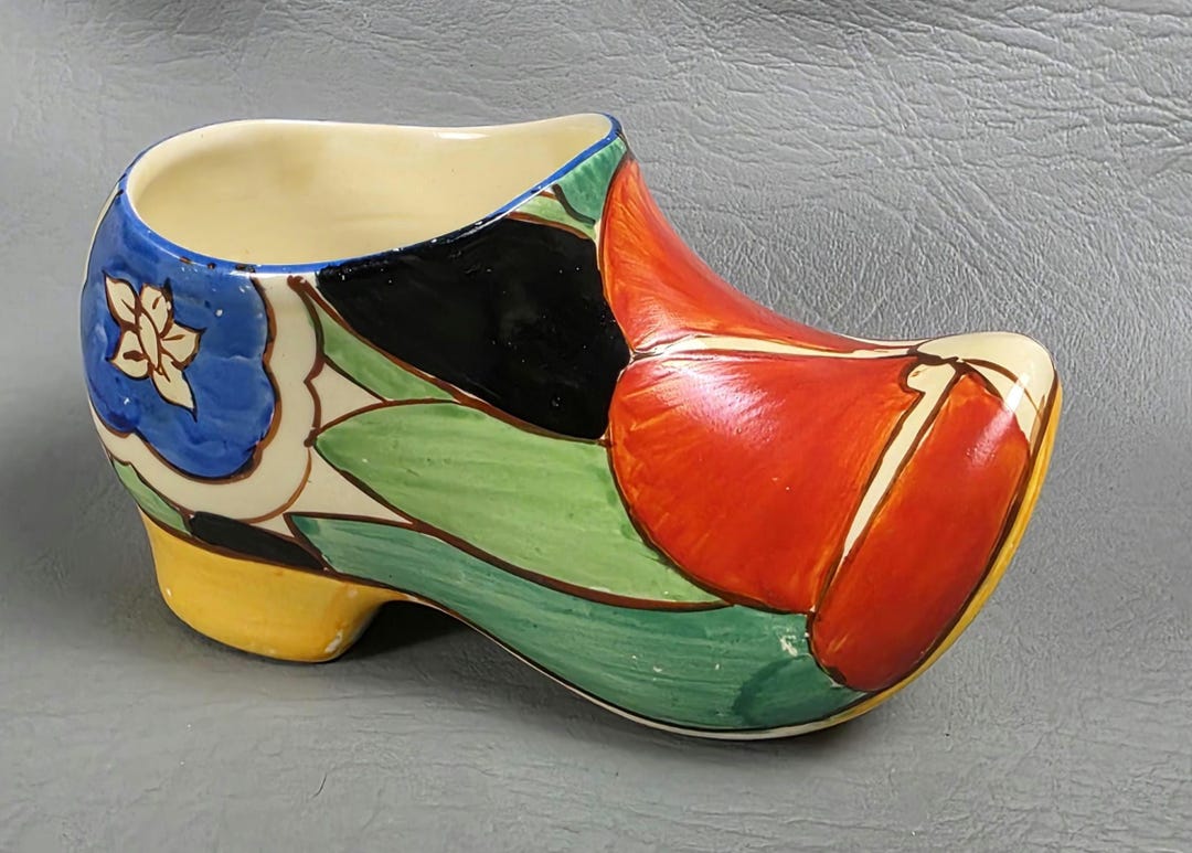 Bizarre Fantasque by Clarice Cliff Handpainted Flowers & Leaves Pattern ...