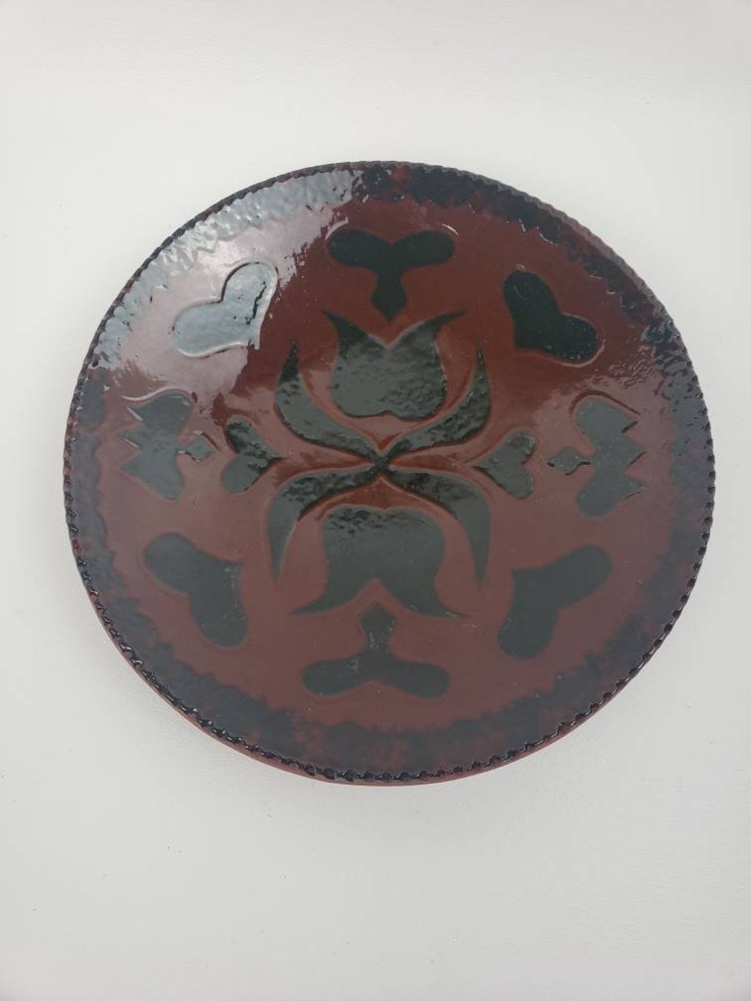 1997 Foltz Pottery Redware Plate - Etsy
